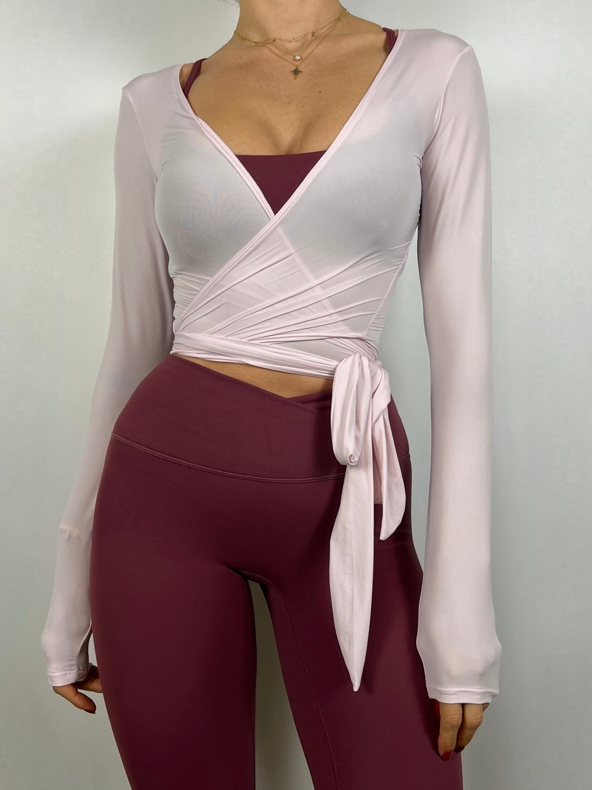 Powder pink Wrap Top – Warm UP